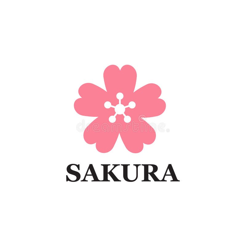 Sakura Flower Icon Logo Design Template Stock Vector - Illustration of ...