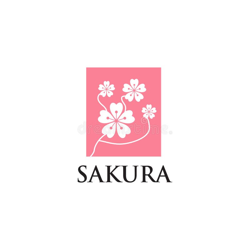 Sakura Flower Icon Logo Design Template Stock Vector - Illustration of ...
