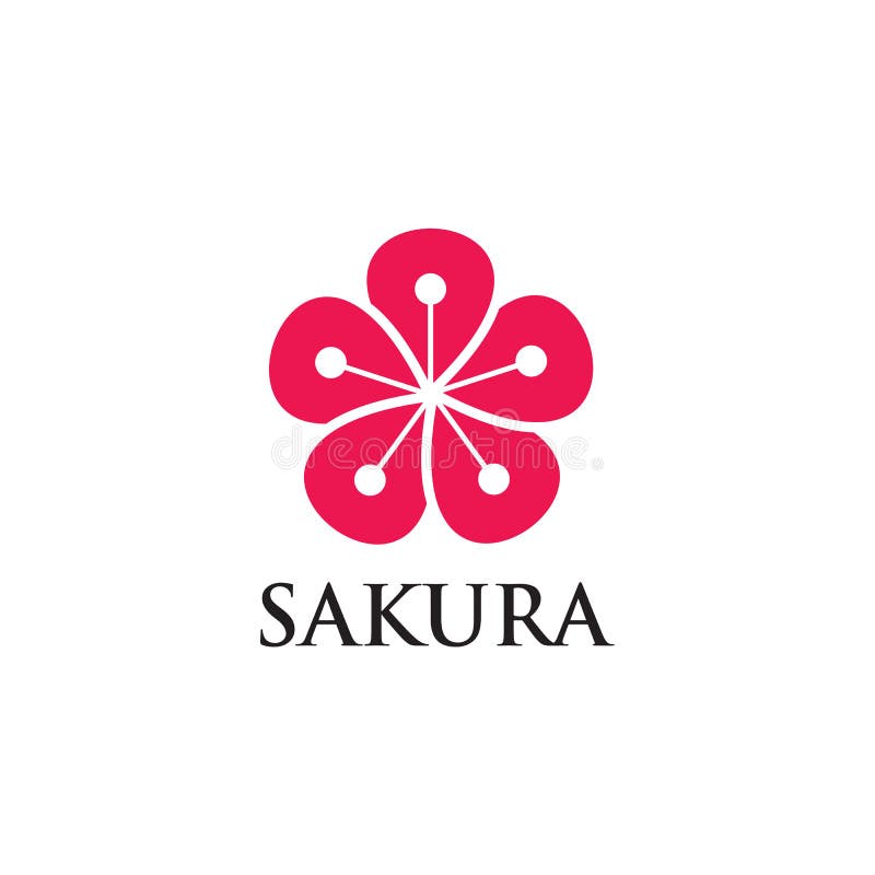 Sakura Flower Icon Logo Design Template Stock Illustration ...