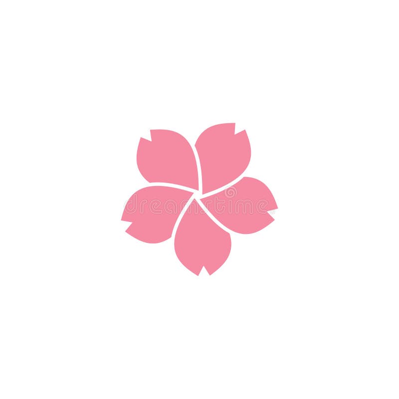 Sakura Flower Icon Logo Vector Stock Vector - Illustration of japanese ...