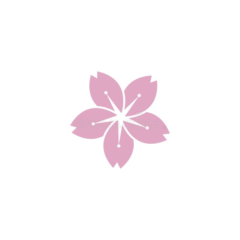 Sakura Flower Icon Logo Vector Stock Vector - Illustration of japanese ...