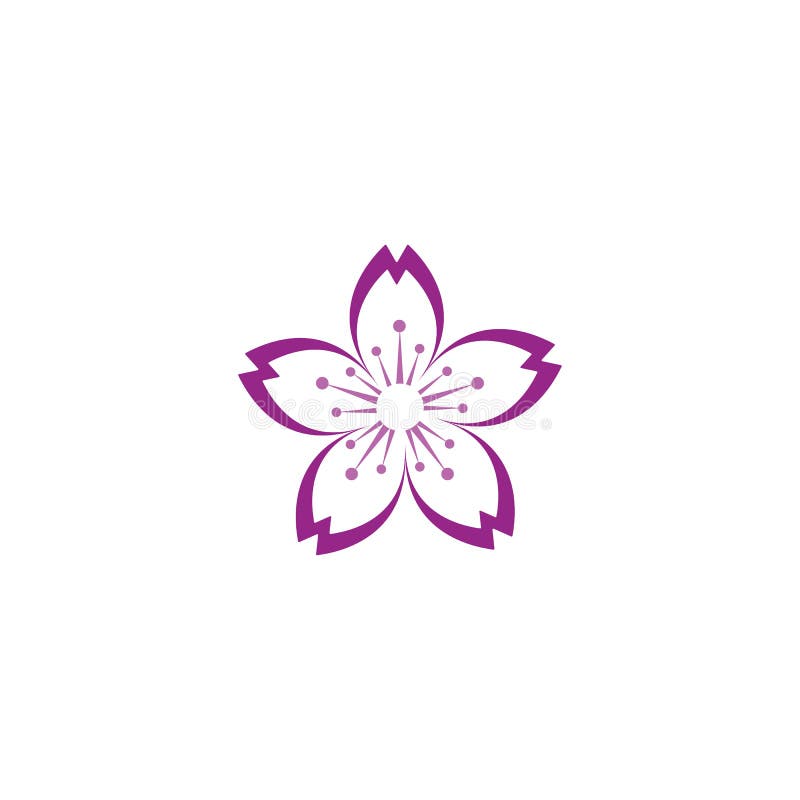 Set of Sakura Flower Icon Logo Vector Stock Vector - Illustration of ...
