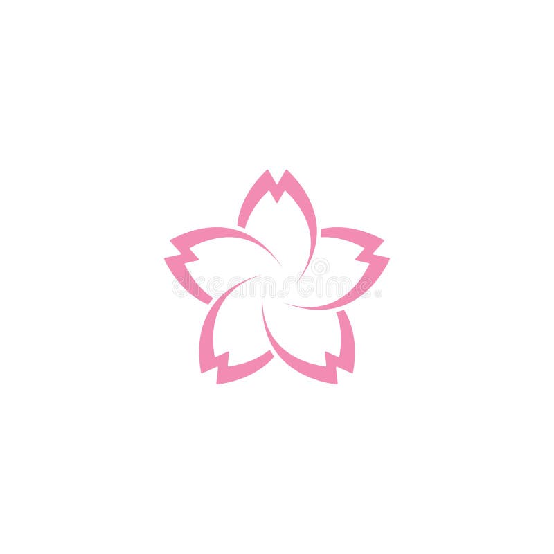 Sakura Flower Icon Logo Vector Stock Vector - Illustration of spring ...