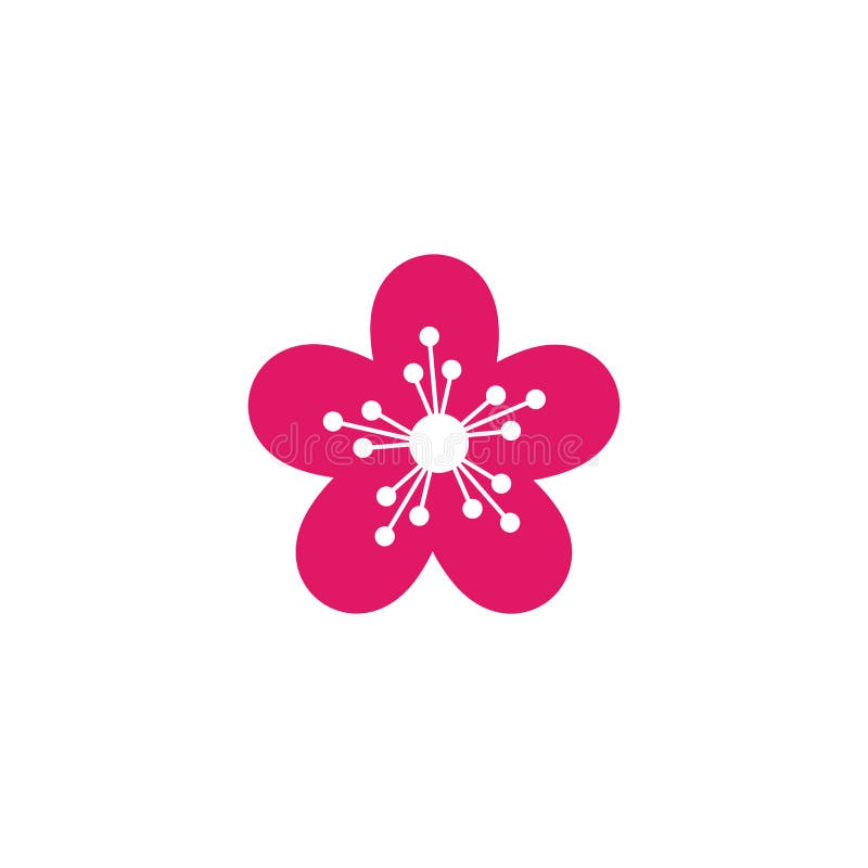Sakura Flower Icon Logo Vector Stock Vector - Illustration of japanese ...