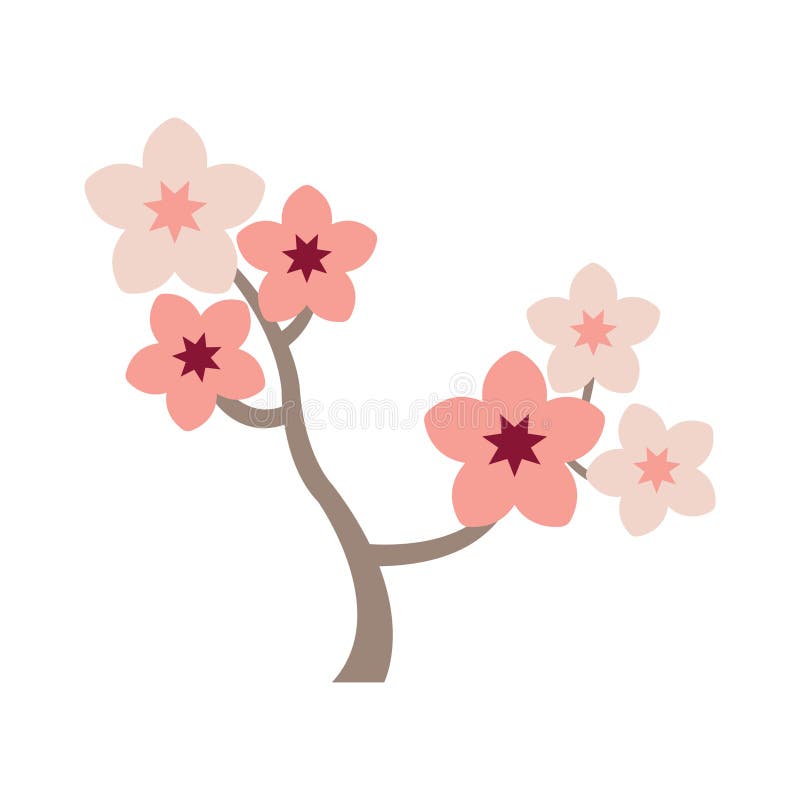 Sakura Flowers Tree. Vector Illustration Decorative Design Stock Vector ...