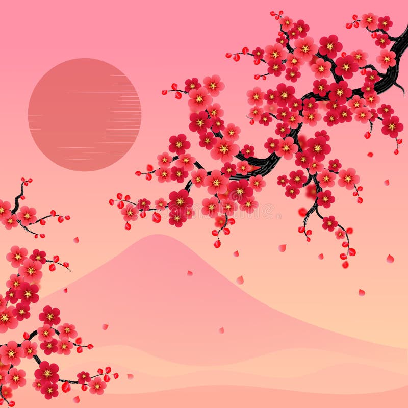 Sakura Flowers Vector Background Stock Vector - Illustration of nature ...