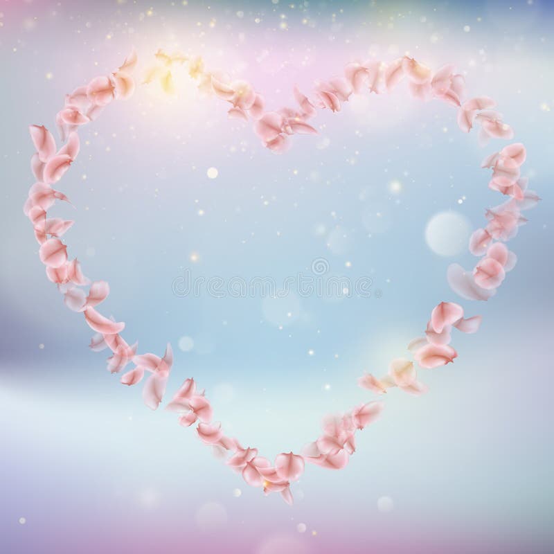 Sakura Flying Downwind Petals on Wind. EPS 10 Vector Stock Vector ...