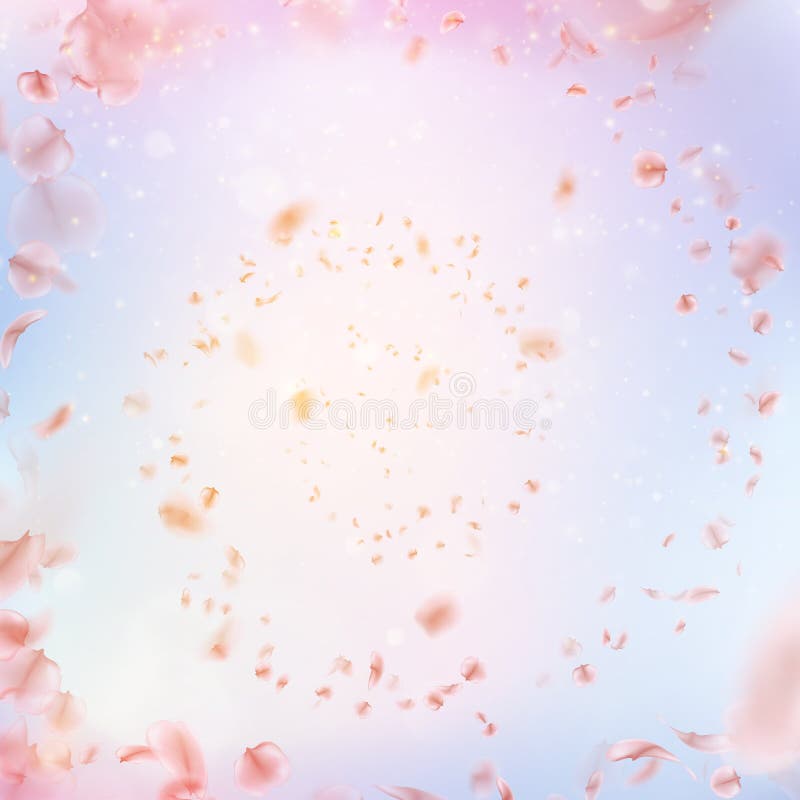 Sakura Flying Downwind Petals on Wind. EPS 10 Vector Stock Vector ...