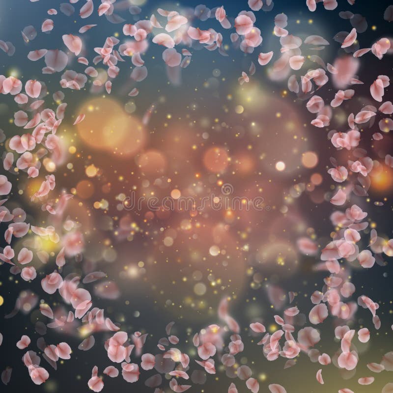 Sakura Flying Downwind Petals on Wind. EPS 10 Vector Stock Vector ...