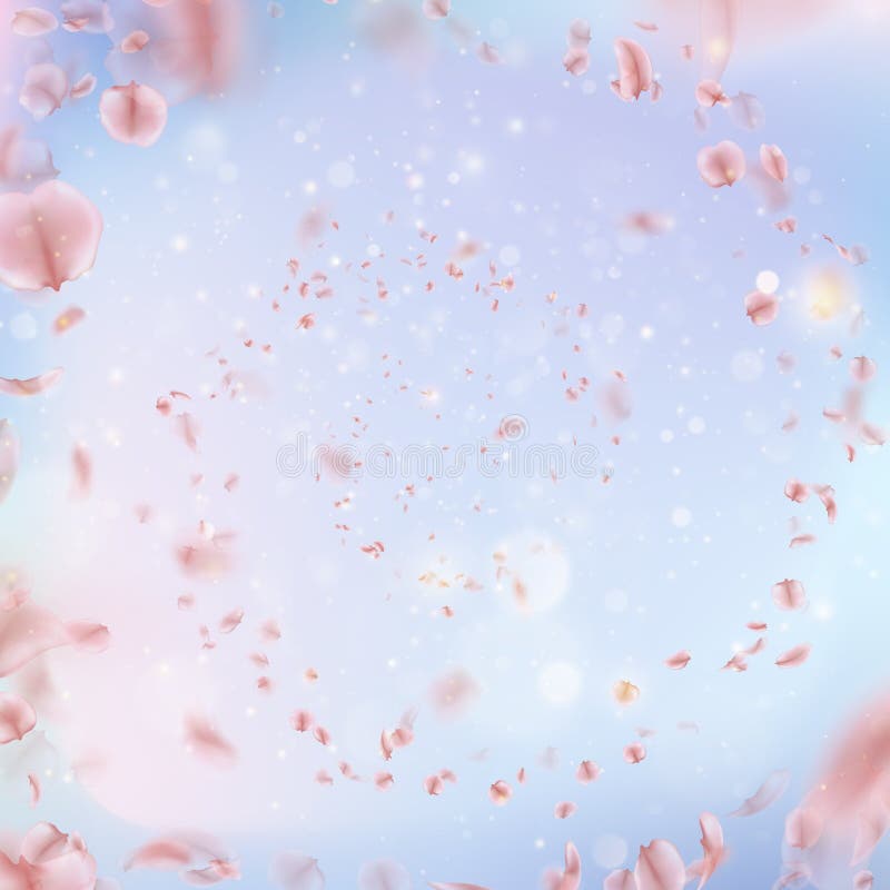 Sakura Flying Downwind Petals on Wind. EPS 10 Vector Stock Vector ...