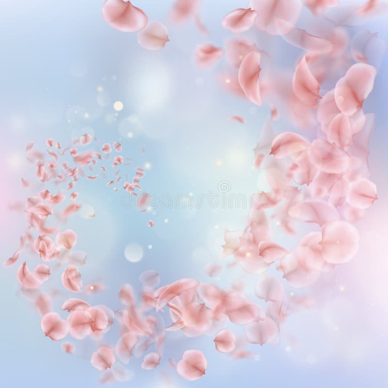 Sakura Flying Downwind Petals on Wind. EPS 10 Vector Stock Vector ...