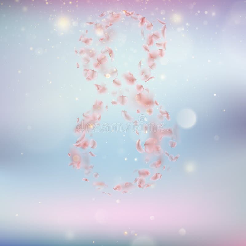 Sakura Flying Downwind Petals on Wind. EPS 10 Vector Stock Vector ...