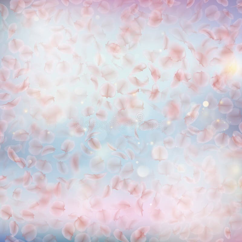 Sakura Flying Downwind Petals on Wind. EPS 10 Vector Stock Vector ...