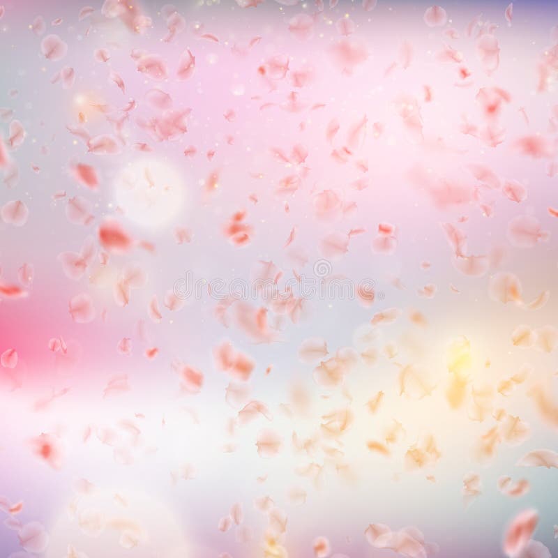 Sakura Flying Downwind Petals on Wind. EPS 10 Vector Stock Vector ...