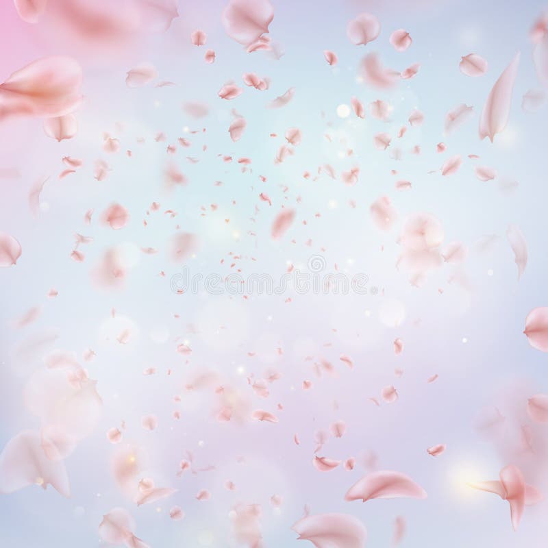 Sakura Flying Downwind Petals on Wind. EPS 10 Vector Stock Vector ...