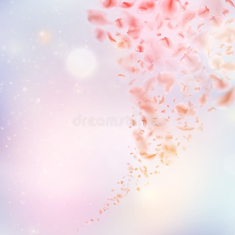 Sakura Flying Downwind Petals on Wind. EPS 10 Vector Stock Vector ...