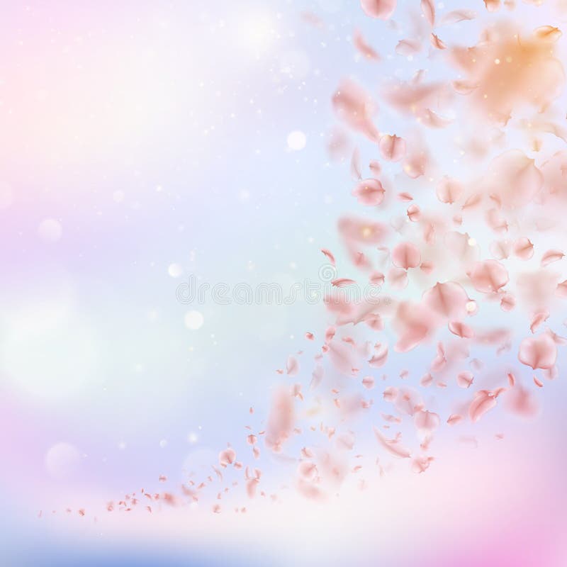 Sakura Flying Downwind Petals on Wind. EPS 10 Vector Stock Vector ...