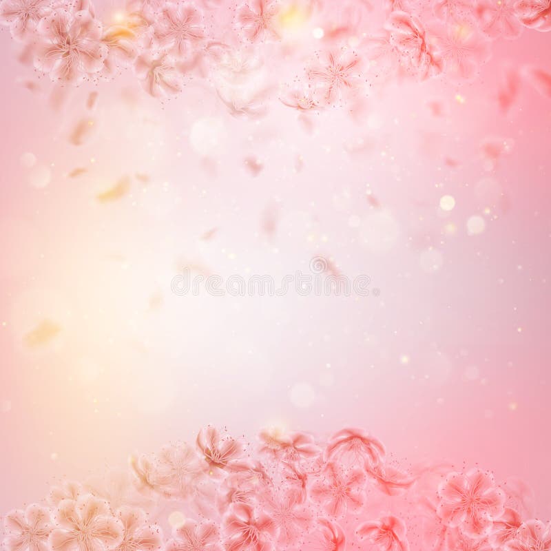 Sakura Flying Downwind Petals on Wind. EPS 10 Vector Stock Vector ...