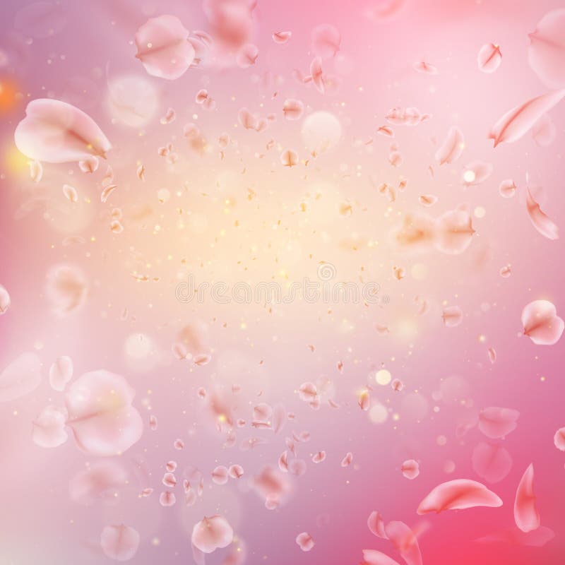 Sakura Flying Downwind Petals on Wind. EPS 10 Vector Stock Vector ...