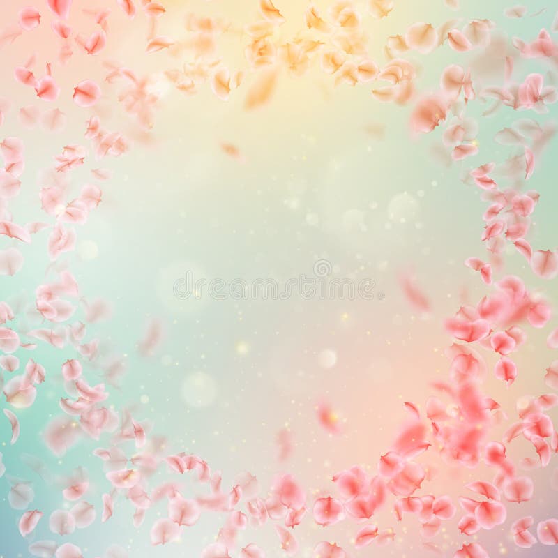 Sakura Flying Downwind Petals on Wind. EPS 10 Vector Stock Vector ...