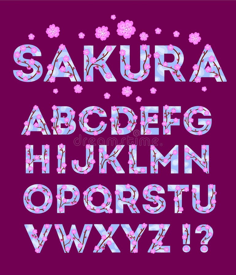 Sakura Font Stock Illustrations – 1,240 Sakura Font Stock Illustrations ...