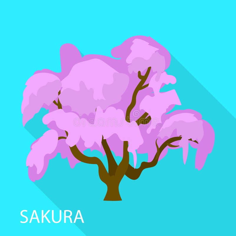 Sakura icon, flat style stock vector. Illustration of asia - 113744780