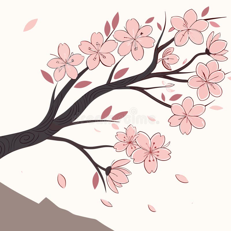 Sakura-leaves Vector Illustration Image White Background Stock Vector ...