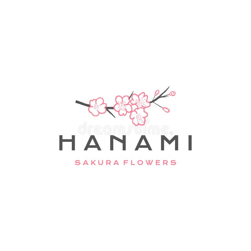 Sakura Logo Vector Illustration, Japanese Flower Cherry Blossom Logo ...