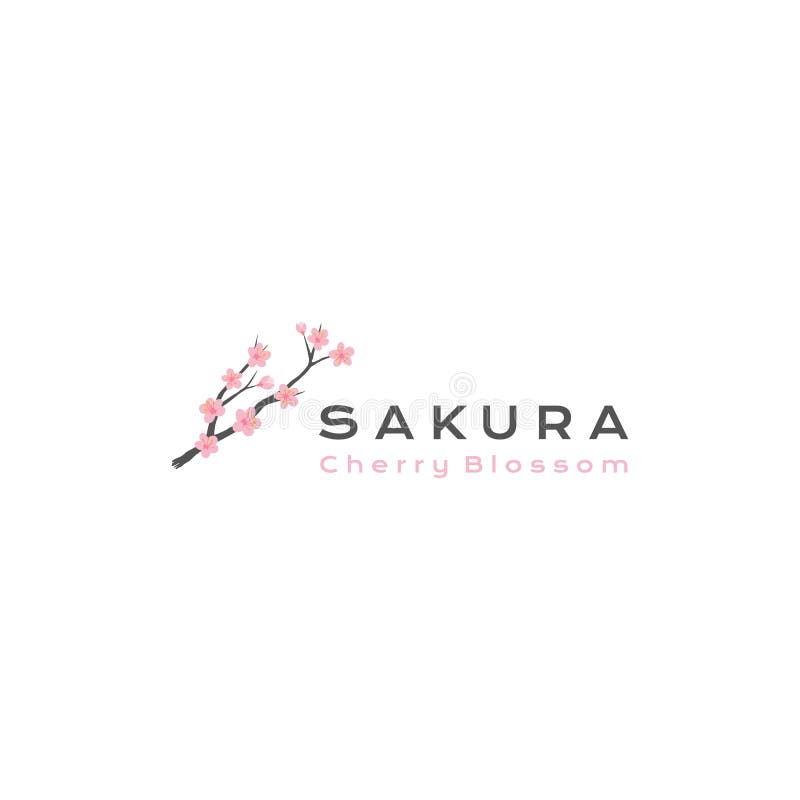 Sakura Logo Vector Illustration, Japanese Flower Cherry Blossom Logo ...