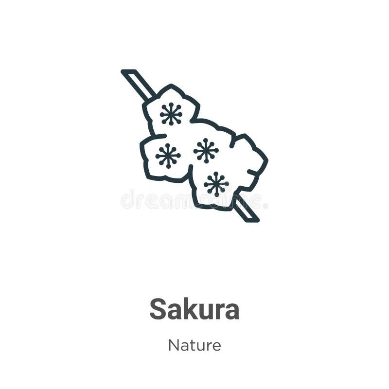 Sakura Outline Vector Icon. Thin Line Black Sakura Icon, Flat Vector ...