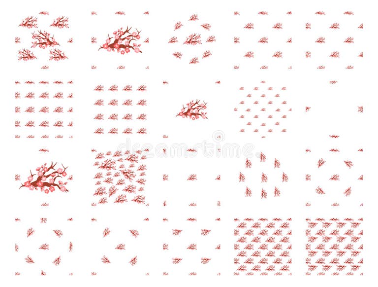 Sakura Pattern. the Decorative Elements Incorporated Repetitive Sakura ...