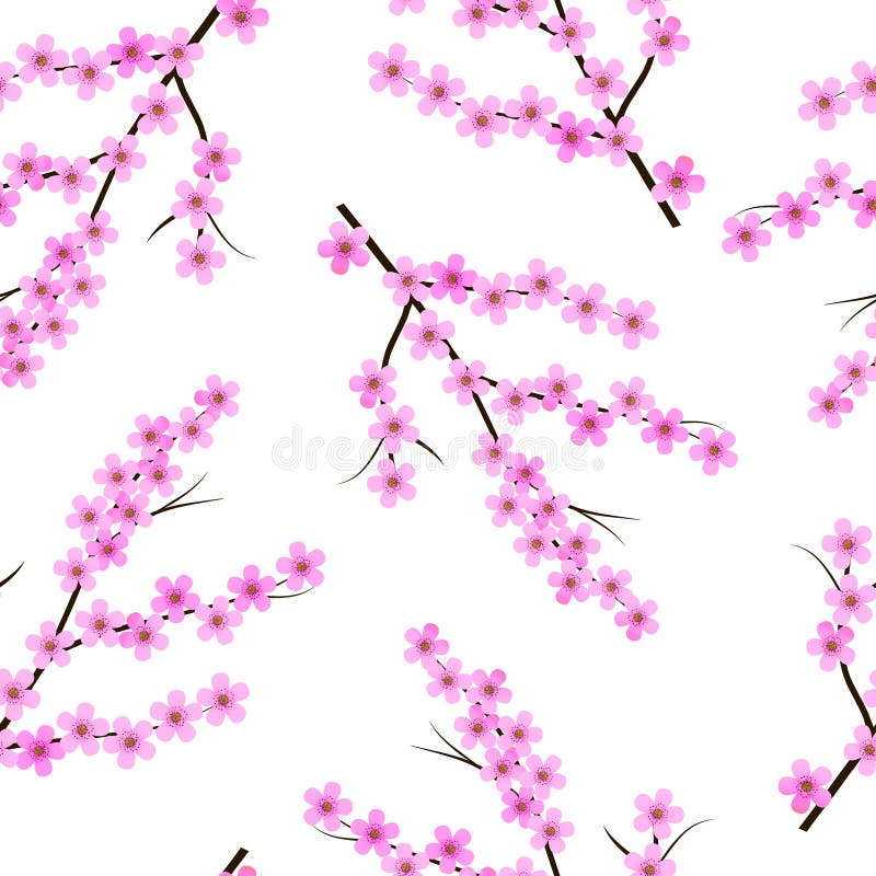 Sakura Seamless Pattern with Floral Tree Branch Stock Vector ...