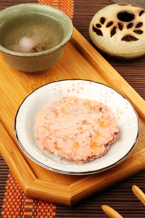Sakura Senbei and Sakura Tea Stock Image - Image of taste, baked: 50250087