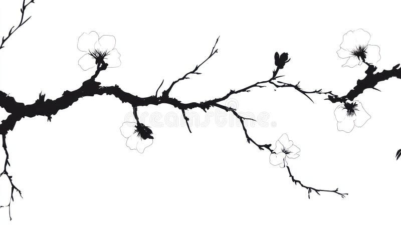 Sakura Silhouette Seamless Pattern: Japanese Blossom Tree Design for ...