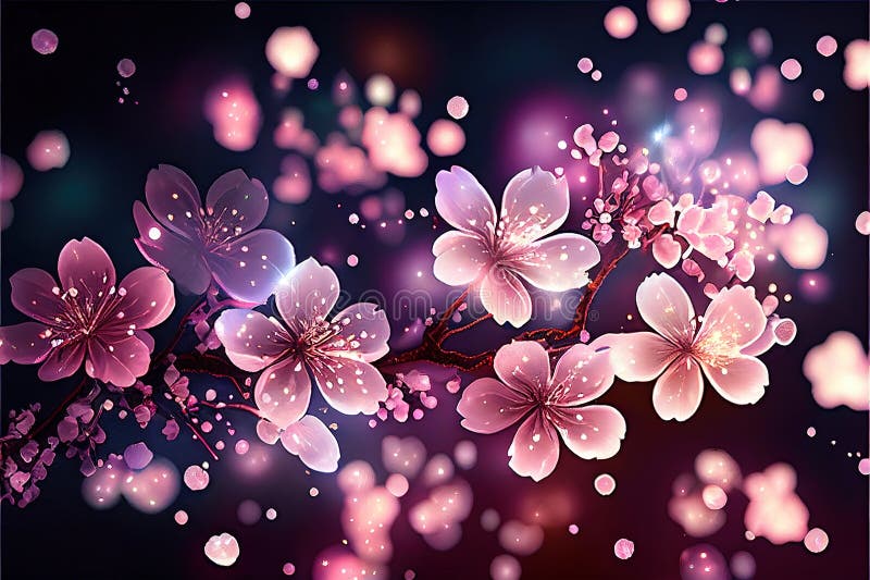 Sakura Spring Backdrop. AI Generated Stock Illustration - Illustration ...