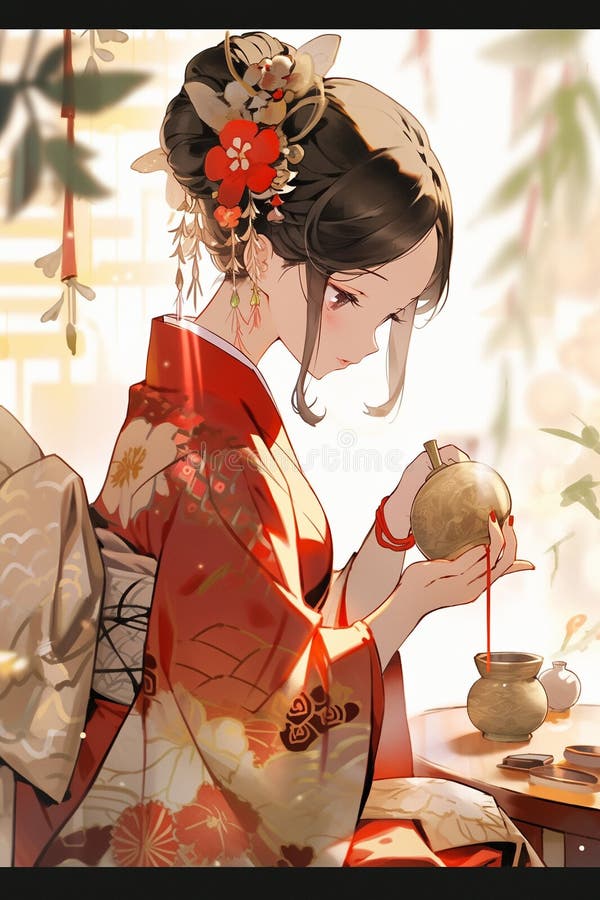 Sakura Tea. Closeup of Cherry Blossom Herb Tea Stock Illustration ...