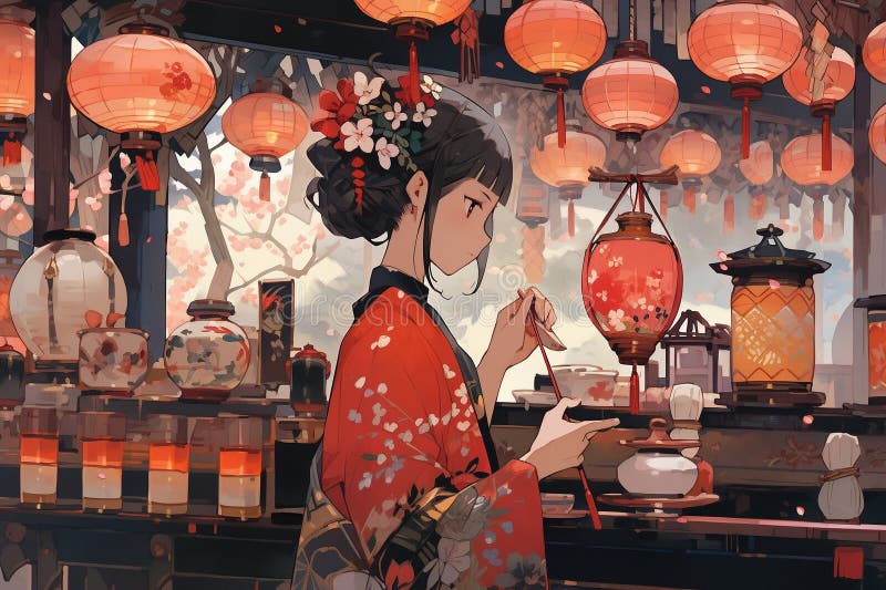 Sakura Tea. Closeup of Cherry Blossom Herb Tea Stock Illustration ...