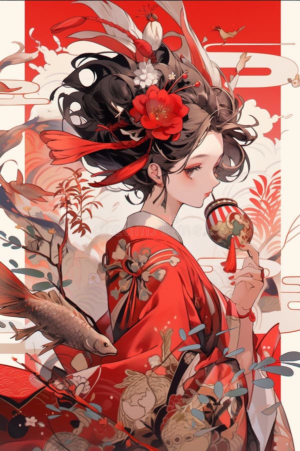 Sakura Tea. Closeup of Cherry Blossom Herb Tea Stock Illustration ...