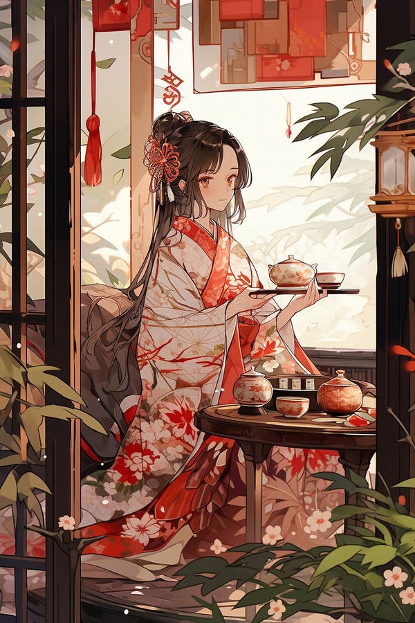 Sakura Tea. Closeup of Cherry Blossom Herb Tea Stock Illustration ...