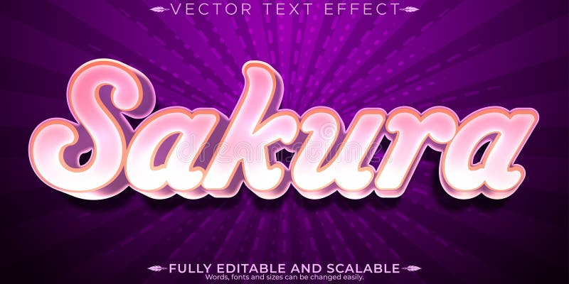 Sakura Text Effect, Editable Cherry and Pink Customizable Font Style ...