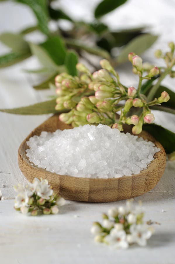 Sal Del Mar Con Las Hierbas Foto de archivo - Imagen de mineral, primer ...