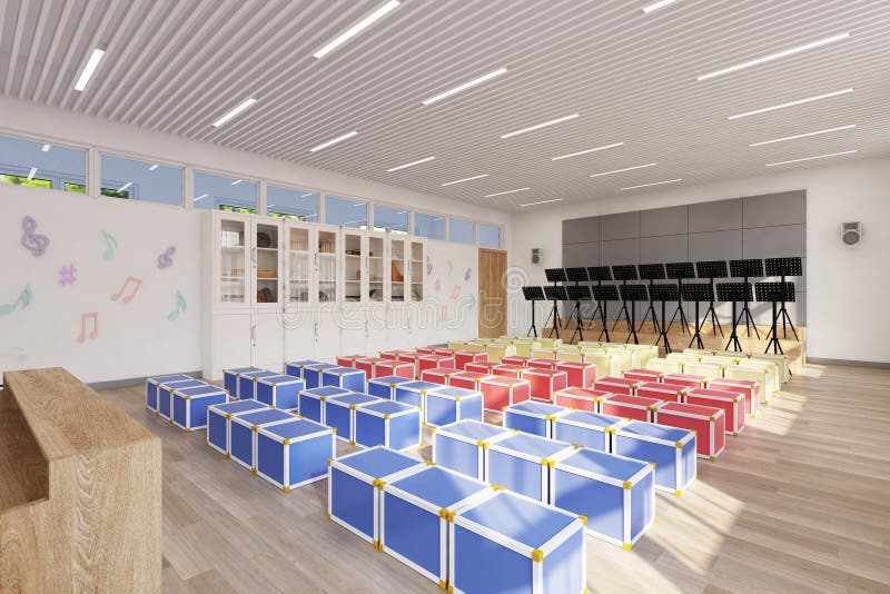 Sala De Aula Moderna - Estudo Ocupado Dos Estudantes Foto de Stock ...