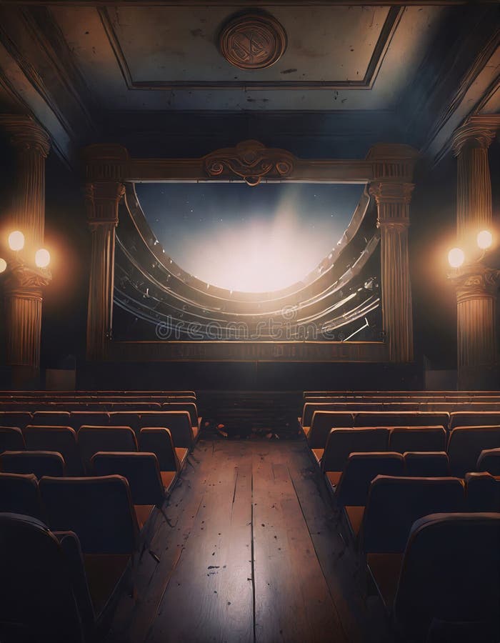 Sala de cine retro stock de ilustración. Ilustración de cine - 308707716