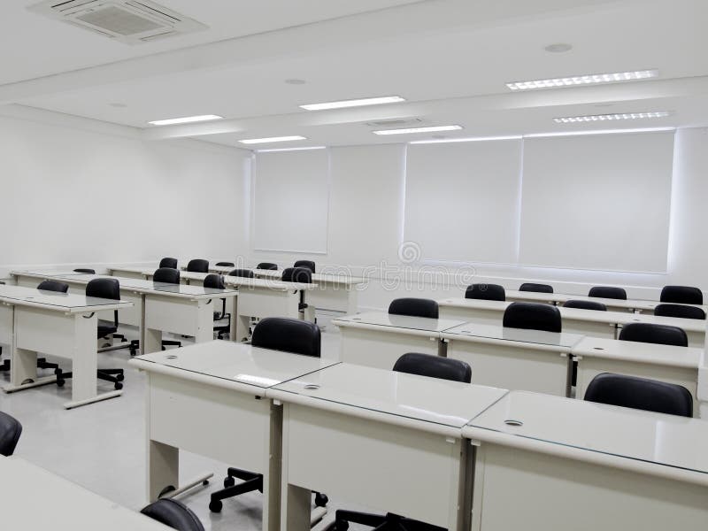 Sala De Clase Blanco Y Negro Foto de archivo - Imagen de elegante ...
