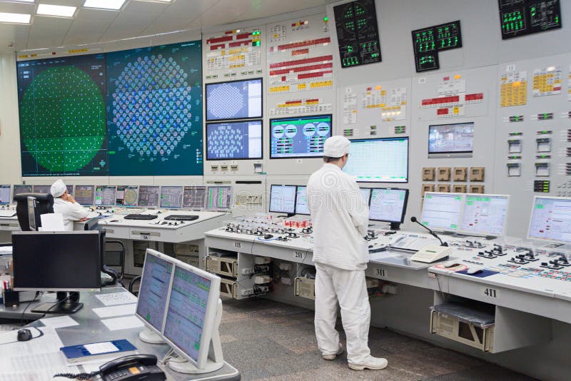 A Sala De Comando Central Do Central Nuclear Imagem de Stock - Imagem ...