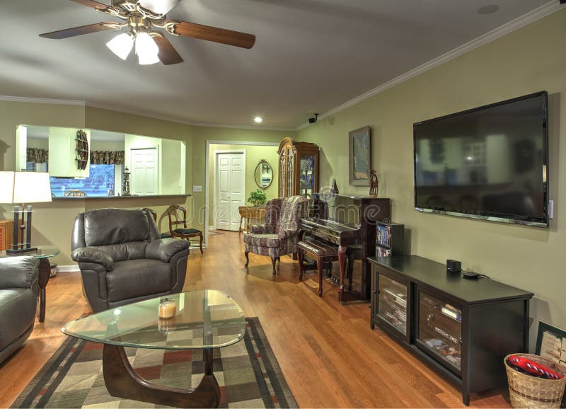 Sala De Estar Abierta Moderna Imagen de archivo - Imagen de suelo ...