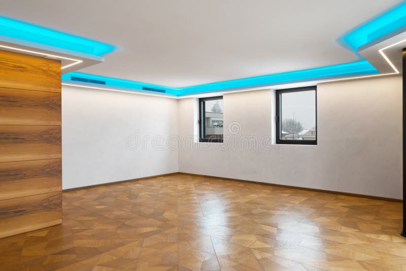 Sala De Estar Con Las Luces Llevadas Imagen de archivo - Imagen de ...