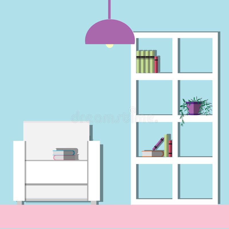 Comedor Moderno Con Muebles Ejemplo Plano Del Vector Stock de ...