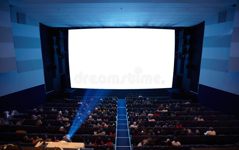 Sala Del Cinema Con Luce Del Proiettore. Immagine Stock - Immagine di ...