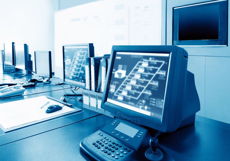 Sala Di Controllo Del Computer Fotografia Stock - Immagine di controllo ...